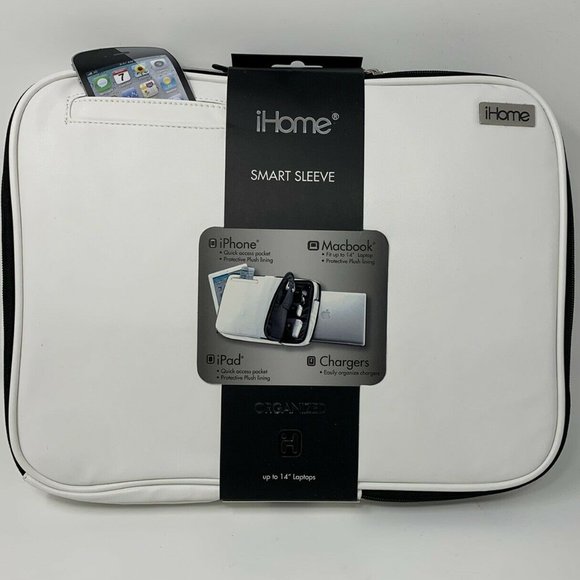 iHome | Bags | Ihome Smart Sleeve Case White 3 Inch Laptop Briefcase ...